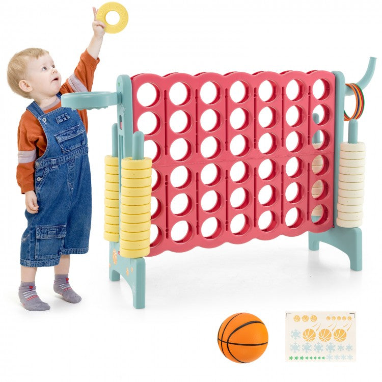 4-in-a-Row Connect Game With Basketball Hoop and Toss Ring-Blue – REBEL CA